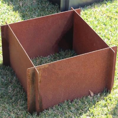 China Square Corten Steel Raised Garden Bed 800x800x400mm for Vegetable Flower Planter Edge for sale