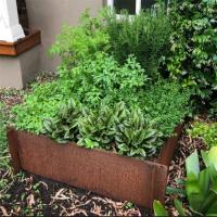 China Square Corten Steel Raised Garden Bed 800x800x400mm for Vegetable Flower Planter Edge for sale
