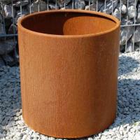 China High Cylinder Corten Steel Planter D37xH65cm Outdoor Metal Flower Pot for sale