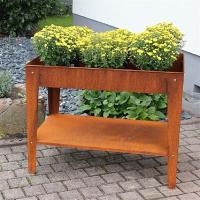 China Solid Metallic Garden Corten Steel Raised Beds And Shelf Outdoor for sale