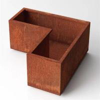 China Corten Steel Corner Planter Box 91x91x40cm for Residential Outdoor Garden for sale