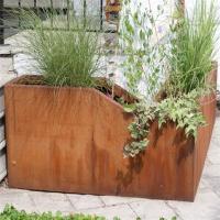 China Corten Steel Corner Planter Box 91x91x40cm for Residential Outdoor Garden for sale