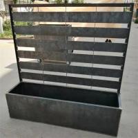 China Corten Steel Trough Planter with Trellis 800mm Wide Rusty Red Pre-Rusted for sale