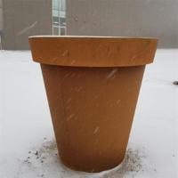 China Corten Steel Cylinder Planter 100cm Height Pre Weathered Rustic Garden Pot for sale