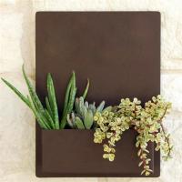 China Corten Steel Rectangle Wall Hanging Planter 32x9x24cm Pre-Rusted for sale
