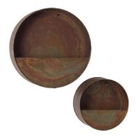China Corten Steel Half Round Wall Hanging Planter 150mm 200mm 300mm for sale