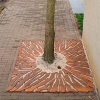 China Laser Cut Corten Steel Landscape Square Tree Grille Garden Decorative for sale