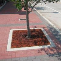 China Laser Cut Corten Steel Landscape Square Tree Grille Garden Decorative for sale