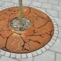 China Pre Weathered Corten Steel Round Tree Grates 2-4mm Thickness OEM ODM for sale