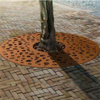 China Pre Weathered Corten Steel Round Tree Grates 2-4mm Thickness OEM ODM for sale