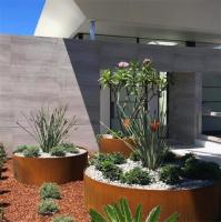 China 2mm Thickness Corten Steel Landscape Tree Ring With Folded Top Edge for sale