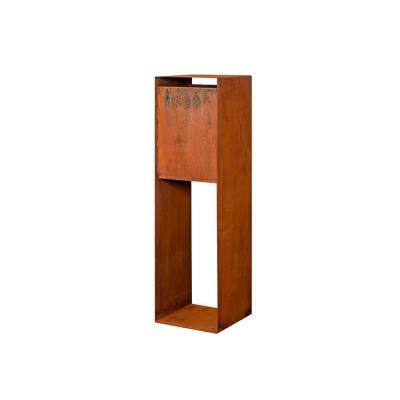 China Modern Corten Steel Landscape Mailbox Pre Rusted 35x35x120cm Custom for sale