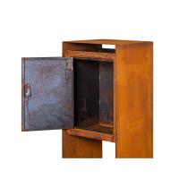 China Modern Corten Steel Landscape Mailbox Pre Rusted 35x35x120cm Custom for sale