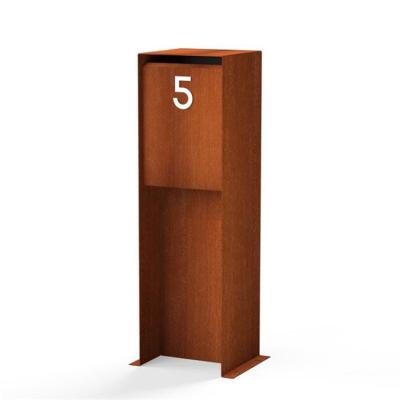 China Residential Curbside Rusty Corten Steel Letter Box for sale