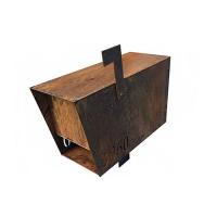 China Modern Freestanding Corten Steel Letter Box 35x35x120cm Rusty Red Outdoor Mailbox for sale