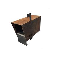 China Modern Freestanding Corten Steel Letter Box 35x35x120cm Rusty Red Outdoor Mailbox for sale