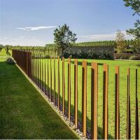 China Corten Steel Picket Fence 90cm Height 2.0-4.0mm Thickness Rusty Red Garden Security for sale