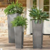 China Brushed Tapered Stainless Steel Planter Box 45-120cm Height 304 316 for sale