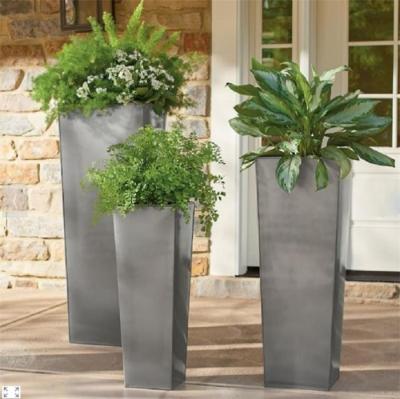 China Brushed Tapered Stainless Steel Planter Box 45-120cm Height 304 316 for sale