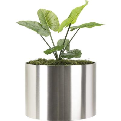 China Customized Polished Stainless Steel Round Flower Pots Dia 300-600mm 304 316 for sale