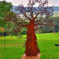 China Humanoid Tree Corten Steel Sculpture Rusty Outdoor Metal Art Statue 1m-2m Custom for sale