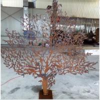 China Humanoid Tree Corten Steel Sculpture Rusty Outdoor Metal Art Statue 1m-2m Custom for sale