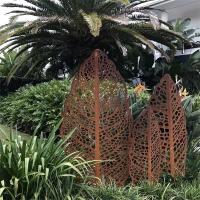 China Orb Shape Corten Steel Garden Sculpture Artwork Three Dimensional for sale