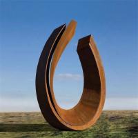 China Modern Abstract Ring Corten Steel Art Sculpture for sale