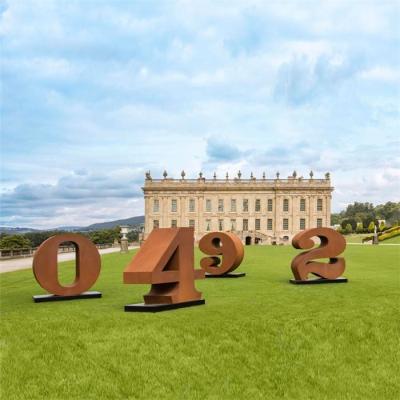 China Corten Steel Number Sculpture Outdoor Metal Art Custom Size 1.5m-3m for sale