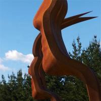 China Corten Steel Abstract Sculpture Two Faces Ribbon Imaginary Height 1.5m Custom for sale