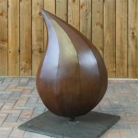 China Corten Steel Teardrop Sculpture 91.5cm Outdoor Metal Art Statue Rusty Finish for sale