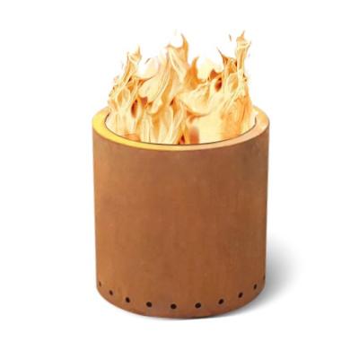 China Corten Steel Wood Burning Fire Pit 600mm Low Smoke Outdoor Decoration for sale