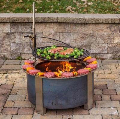 China Smokeless Corten Steel Fire Pit 22x22x14.75 Inch Outdoor Wood Burning Camping Fire Bowl for sale