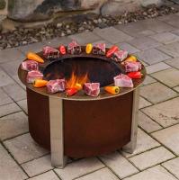 China Smokeless Corten Steel Fire Pit 22x22x14.75 Inch Outdoor Wood Burning Camping Fire Bowl for sale