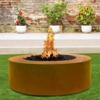 China 48 Inch Portable Corten Steel Gas Fire Pit Table 950mm Diameter Propane for sale