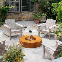 China Corten Steel Wood Burning Fire Pit 35.4 Inch Round Outdoor Heater for Fire Table for sale