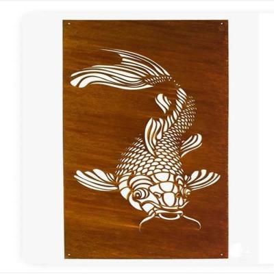 China Laser Cut 2.0-3.0mm Corten Steel Decorative Wall Panels Privacy Screen Custom for sale