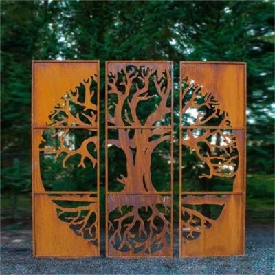 China Corten Steel Privacy Screen 1720x1120mm Large Tree of Life Metal Garden Art Panel for sale