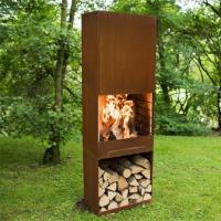 China Rectangular Column Corten Steel BBQ Grill Fire Pit 1900x600x400mm Rustproof for sale