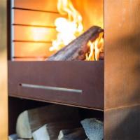 China Rectangular Column Corten Steel BBQ Grill Fire Pit 1900x600x400mm Rustproof for sale
