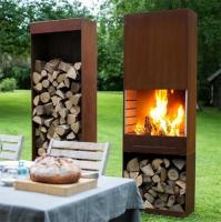 China Rectangular Column Corten Steel BBQ Grill Fire Pit 1900x600x400mm Rustproof for sale