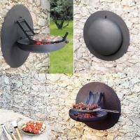 China Decorative Wall Mounted Corten Steel BBQ Grill Fire Pit Retractable for sale