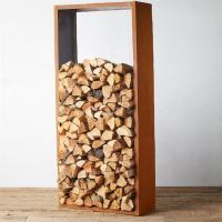 China Fuxin Rectangular Corten Steel Log Holder 2mm-4mm Thickness for sale