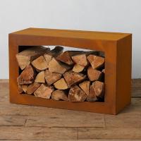 China Corten Steel Firewood Storage Rack 1800x1800x450mm Log Holder ISO9001 for sale
