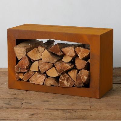 China Corten Steel Firewood Storage Rack 1800x1800x450mm Log Holder ISO9001 for sale