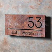 China Corten Steel Wall Art Barn Sign House Number 1.5mm Thickness Custom Size for sale
