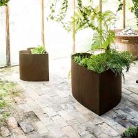 China Large Outdoor Heart Shaped Corten Steel Planter 1100x1070x760mm Garden Ornament for sale