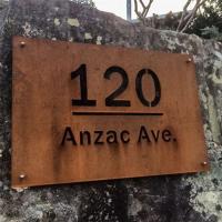 China Corten Steel Square House Number Plaques Rusted Outdoor Sign Custom Size 40x20cm for sale
