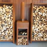 China Fuxin Rectangular Corten Steel Log Holder 2mm-4mm Thickness for sale