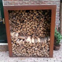China Fuxin Rectangular Corten Steel Log Holder 2mm-4mm Thickness for sale